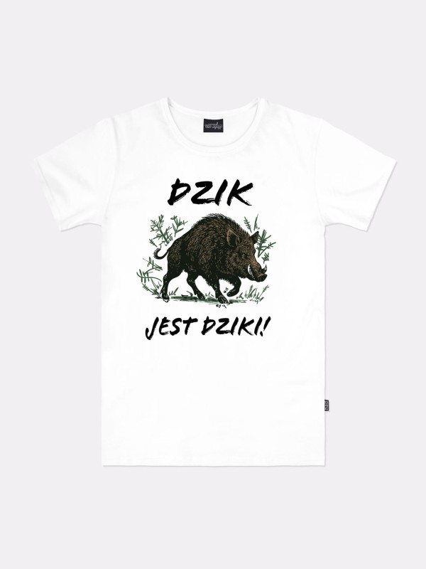 DZIK JEST DZIKI / koszulka męska / biała