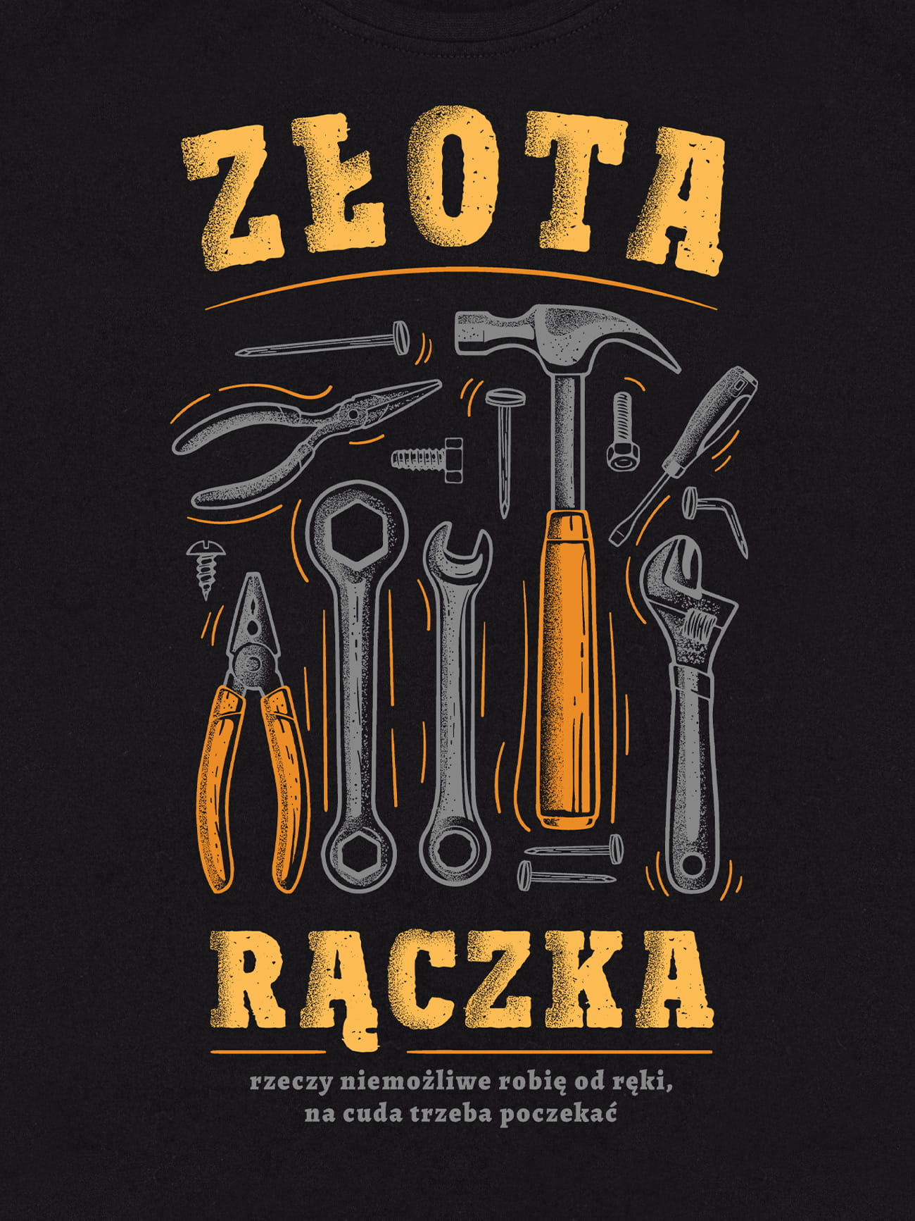 ZŁOTA RĄCZKA / koszulka męska / czarna