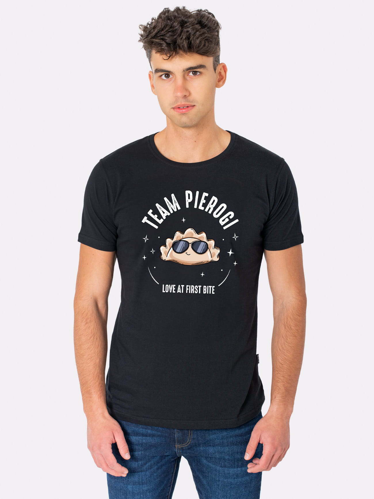 TEAM PIEROGI / koszulka męska / czarna