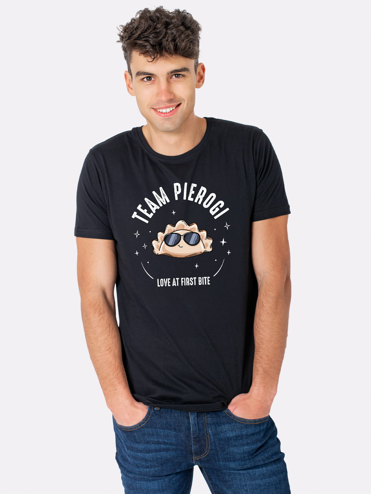 TEAM PIEROGI / koszulka męska / czarna