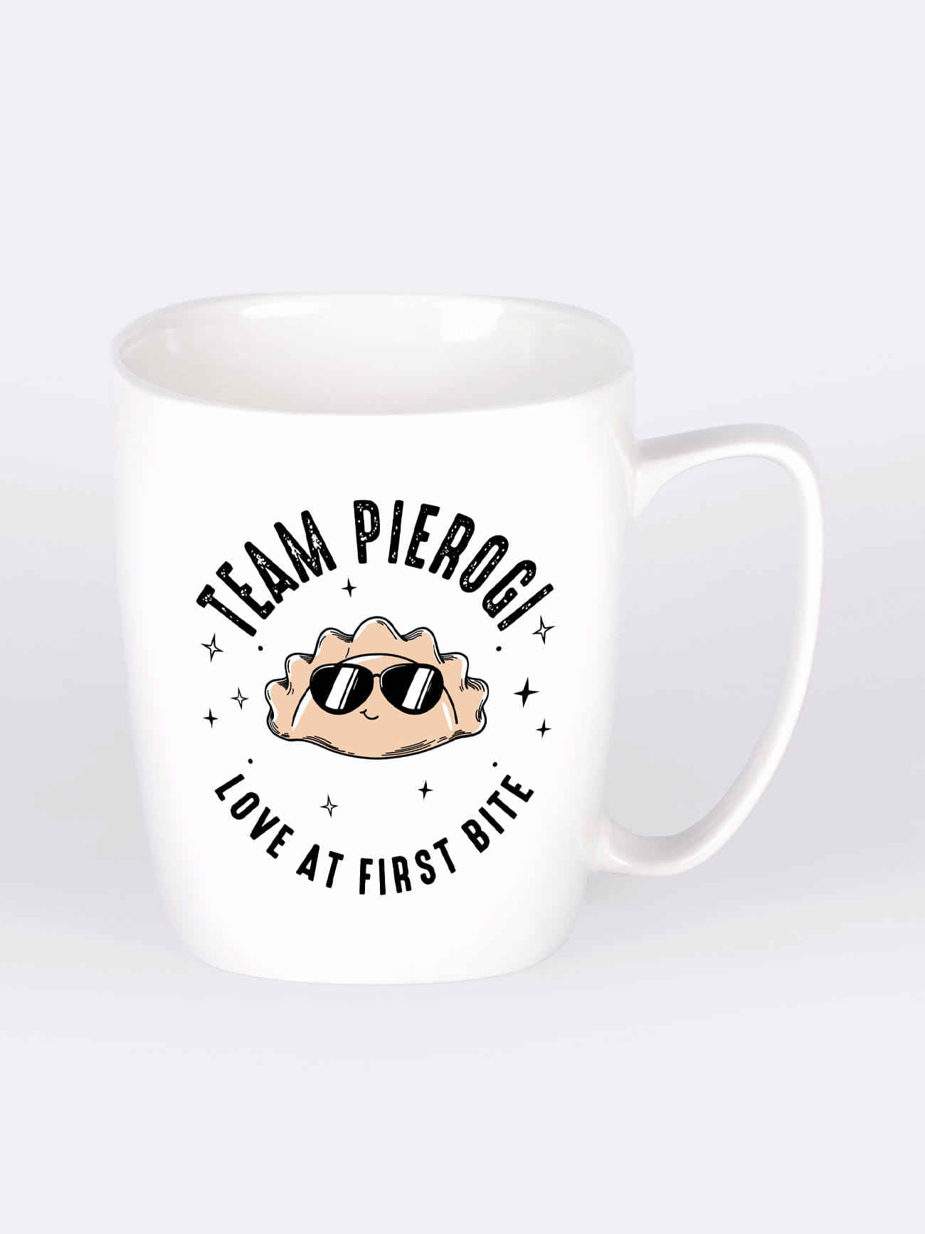 TEAM PIEROGI / kubek biały z uchem
